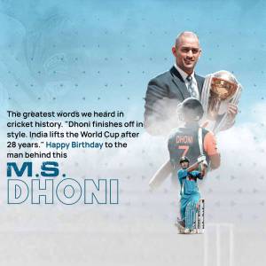 MS Dhoni Birthday Special Poster For Pinterest