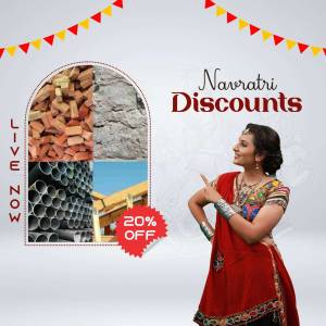 Navratri Discounts On Building Materials Artwork For Threads