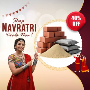 Navratri Sale - 40% Off Building Materials Poster For Pinterest