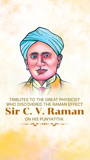 Dr. C.V. Raman Portrait With Quote Artwork For Twitter