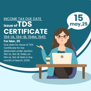 Income Tax Due Date & TDS Certificate Reminder Flyer For WhatsApp
