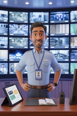 Cartoon Security Guard Social Media Post For Twitter